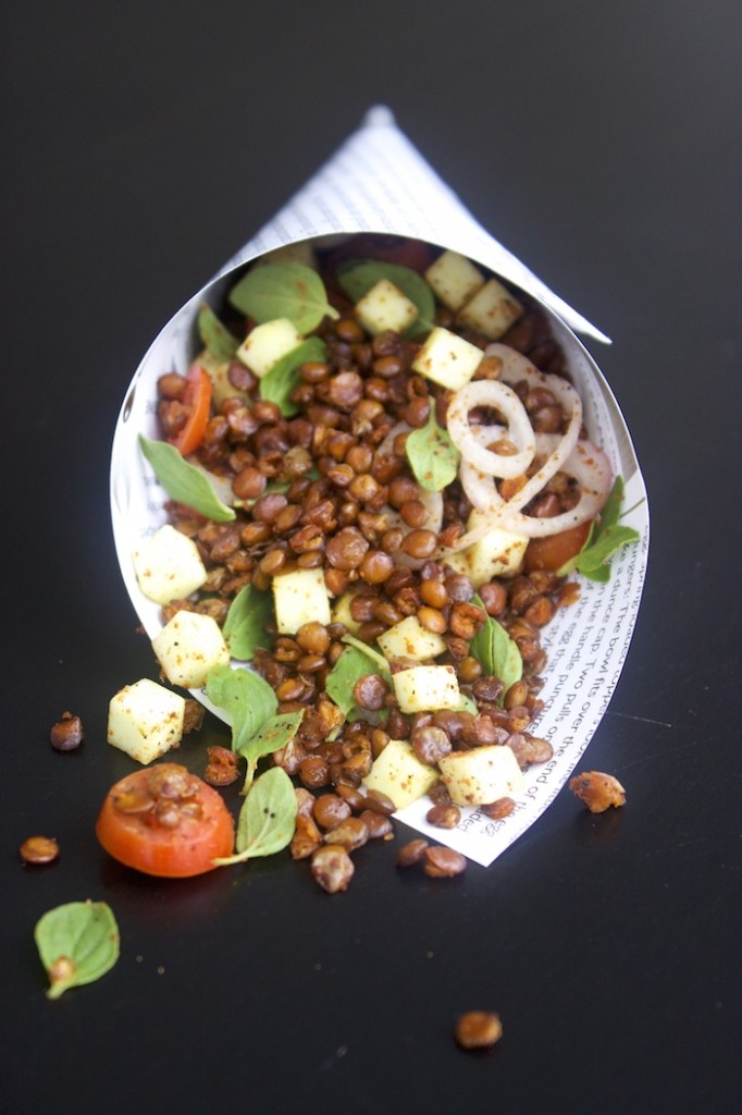 A Healthy Snack – Roasted Lentils with Green Mango Salsa